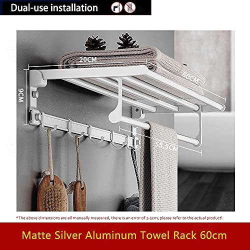 Towel Racks, Towel Rack Bath Towel Holder Towel Stand Towel Holder Punch Free Shower Shelf Bathroom Accessories Wall Organizer Hook Hanger Aluminum Storage Rack Towel Storage Holder/Tr/a