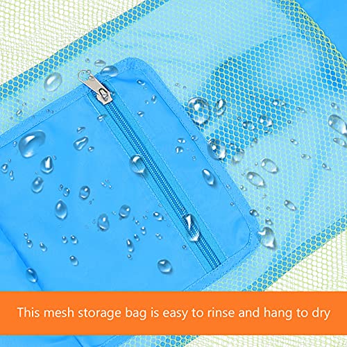 KONTONTY 1 PC Mesh Cinch Backpack Folding Backpack Beach Toy Bag Mesh Children Toys Holder Beach Toys Beach Toy Mesh Bag Drawstring Backpack for Sand Toy Backpack Mesh Bags Nylon Blue