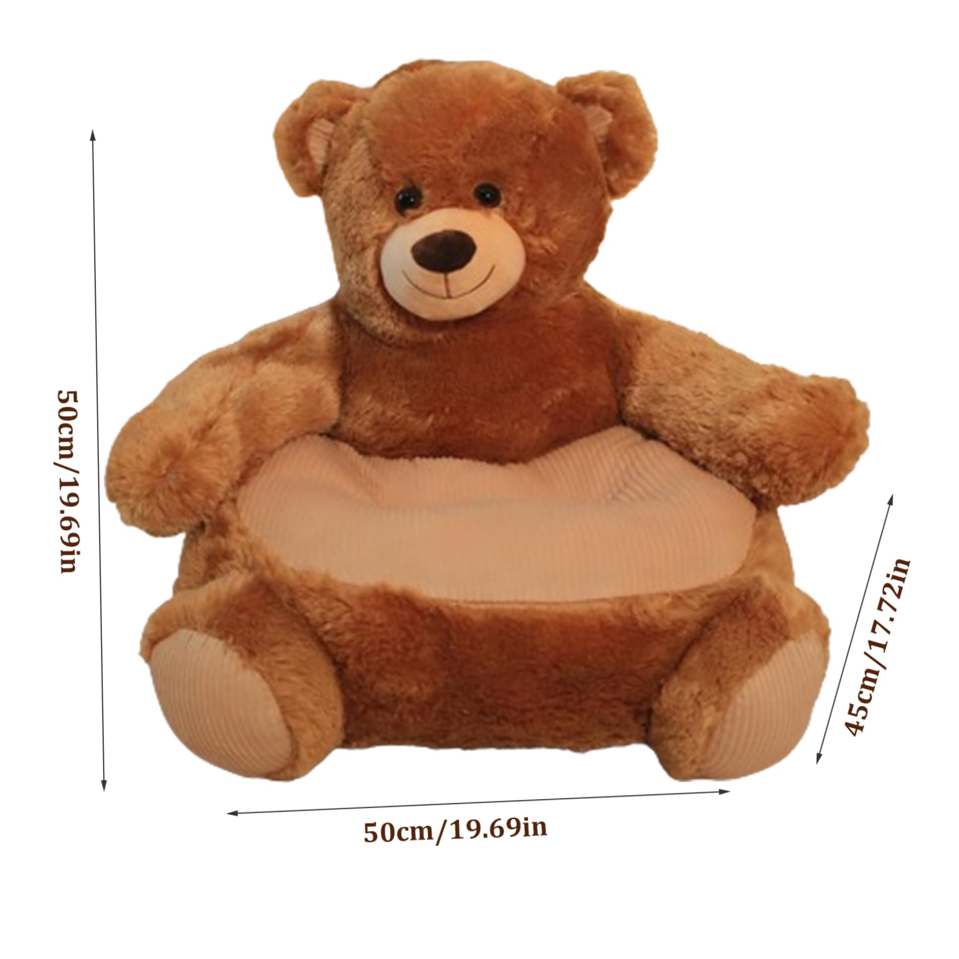 Veesper Kids Armchair, 19.7x19.7x17.7 inch Stuffed Plush Kids Sofa Cute Bear Toddler Sofa Elastic Toddler Armchair for Bedroom Furniture Home Decor Style 2