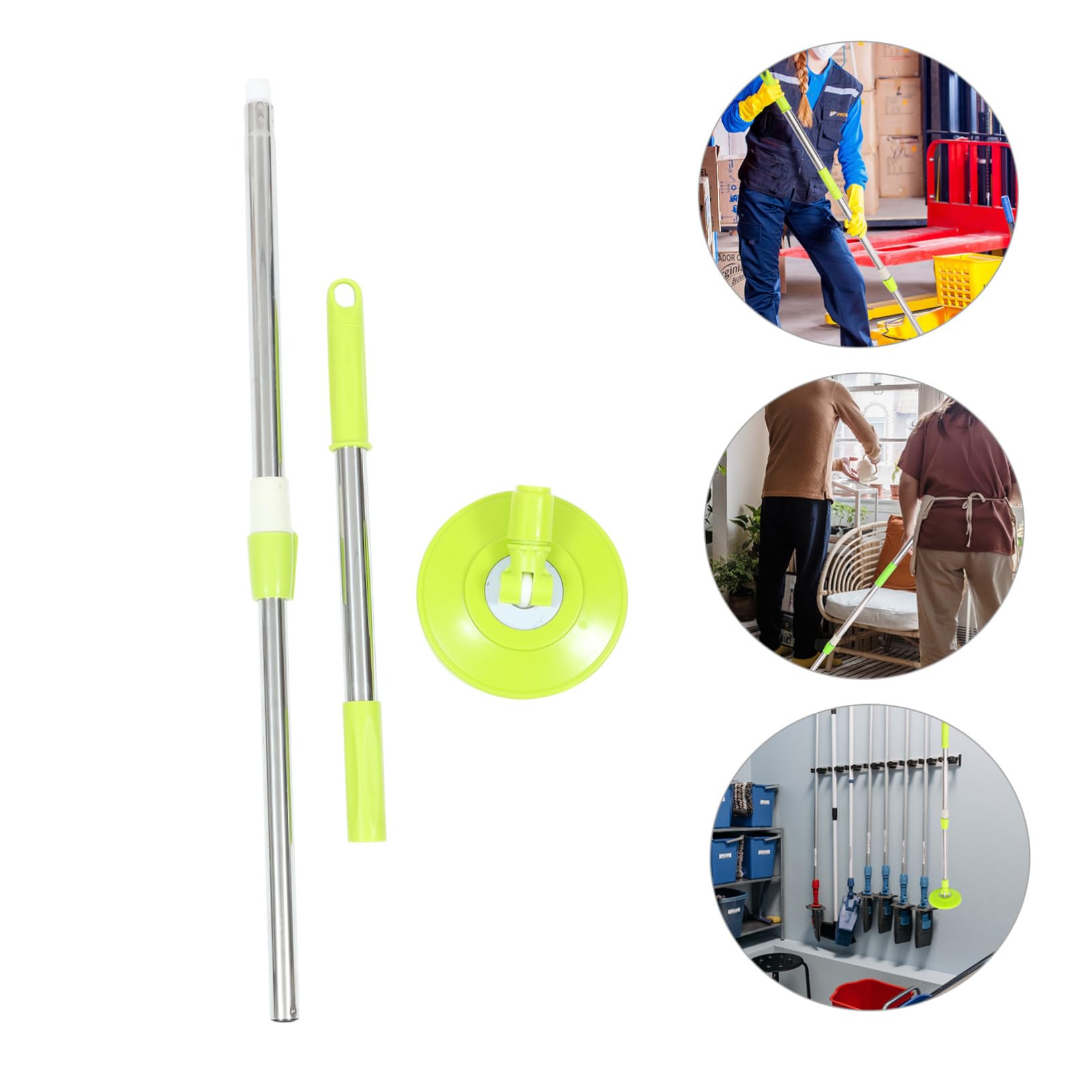 FOYTOKI 1 Set Mop Pole Mopping Floor Cleaner Mop Mopa para Limpiar Pisos Commercial Mop Turnicate Kit Handle Mop Rod Mop Handle Replacement Mops Rotating Mop Accessory Rod Green Plastic