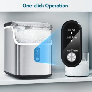 ZAFRO Nugget Ice Maker Countertop, Pebble Ice Maker with Soft Chewable Ice, One-Click Operation Ice Machine with Self-Cleaning, 35.5Lbs/24Hrs for Home,Kitchen,Office