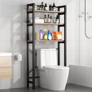 ztgd over the toilet storage cabinet, large capacity 4-tier bathroom shelves over toilet storage, freestanding space saver bathroom shelves over toilet for restroom, bathroom (black)