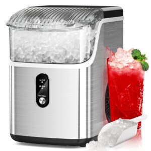 zafro nugget ice maker countertop, pebble ice maker with soft chewable ice, one-click operation ice machine with self-cleaning, 35.5lbs/24hrs for home,kitchen,office