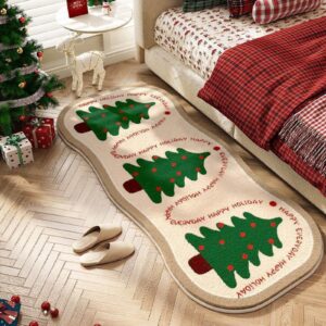 dempiire christmas bathroom rugs christmas decoration christmas front door mat christmas tree shaped carpet christmas throw rugs for bathroom imitation cashmeres bedroom bedside carpet (green)