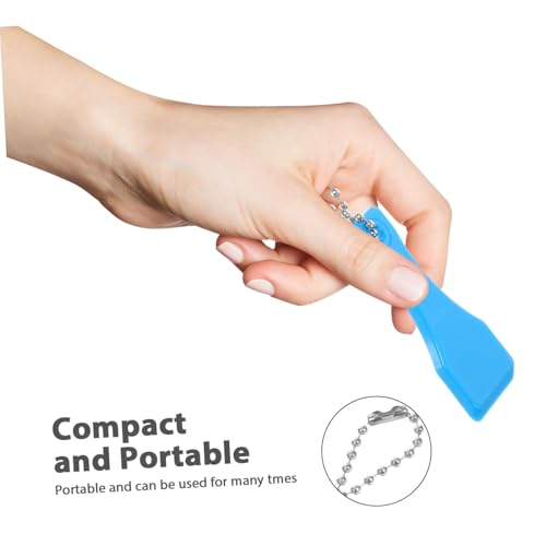 LALAFINA 10pcs Scratch-Offs Film Scraper Tool Thumb Keyring Scratcher Scraper for Label Plastic Scratch Off Tool Keychain Scratcher Keyring Scraper Tool Card Scraper Tool Abs Blue