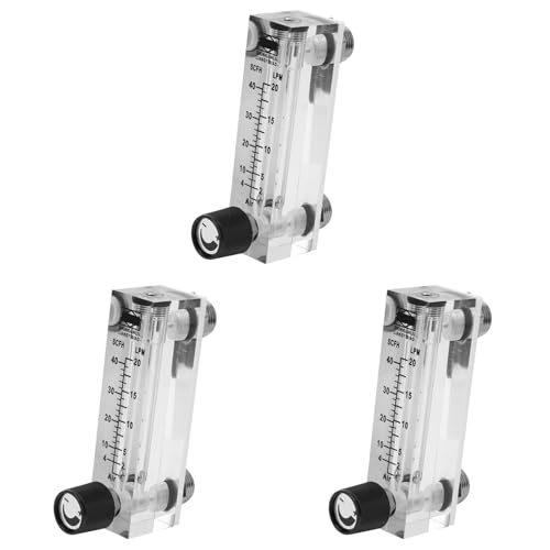 3pcs Flowmeter LZM 6T Panel Type 2-20LPM/4-40SCFH Panel Type Flowmeter Brass Female BSP1/4 inch for Gas Measuring