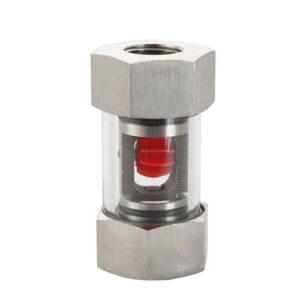 1/4" 3/8" 1/2" 3/4" 1" BSPT Female in-Line 304 Stainless Steel Window Sight Flow Indicator with Impeller Hydraulic Oil Water(1/2",Mini Body)