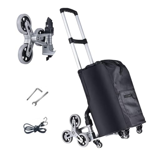 yoakaiax Multifunctional Folding Shopping Cart with Storage Bag Strong Load-Capacity Portable Personal Collapsible Grocery Cart with Swivel Wheels Black Black