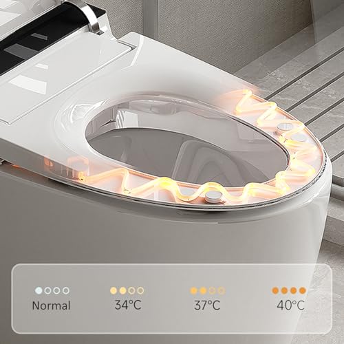 Qingta Smart Toilet with Heated Bidet Seat, Portable toilet with bidet built in AUTO Open&Close, AUTO Dual Flush,Bidet toilet with Dryer and Warm Water,Tankless Toilet in 1.28GPF,White