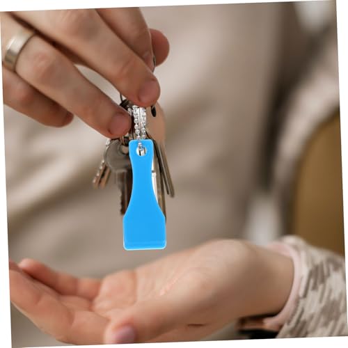 LALAFINA 10pcs Scratch-Offs Film Scraper Tool Thumb Keyring Scratcher Scraper for Label Plastic Scratch Off Tool Keychain Scratcher Keyring Scraper Tool Card Scraper Tool Abs Blue