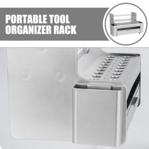 IWOWHERO Pe Tool Pvc Hand Tool Holder Screwdriver Tool Organizer Rack Tool Storage Holder or Silver