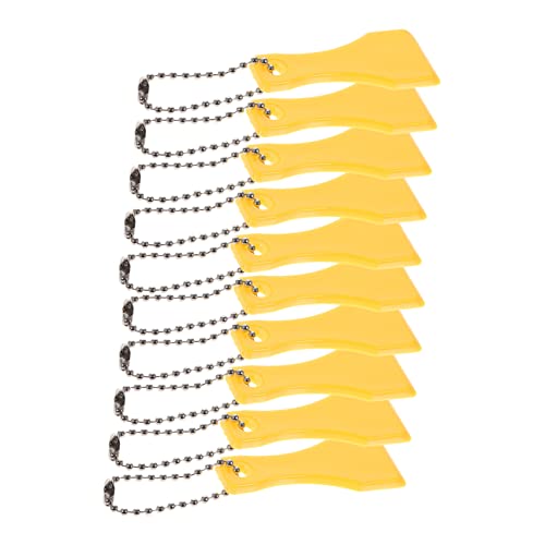 KONTONTY 50 Pcs Scraper Ticket Scratcher Tools Scraper for Pottery Tickets Scraper Tool for Ticket Scratcher Key Ring Scratching Tools Handy Scraper Yellow Plastic