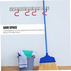 Unomor Broomstick Wall Mount Clothing Rack Mutitool Garage Tool Organizer Mop Hanging Hooks Broom Mop Holder Broom Hanger Broom Organizer Wall Hanging Broom Gripper Mops Aluminum Alloy