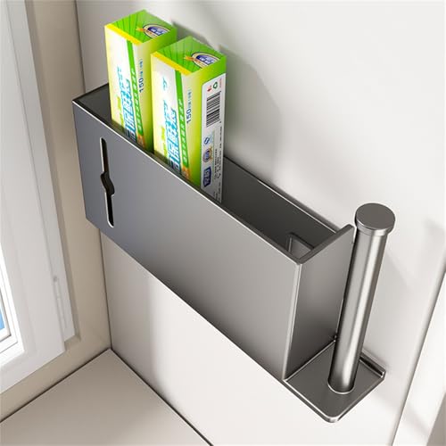 TNNOKL Convenient Kitchen Cabinet Organiser for Foil and Sandwich Bags Cupboard Door Storage Box Wall Mounted Bathroom Rack