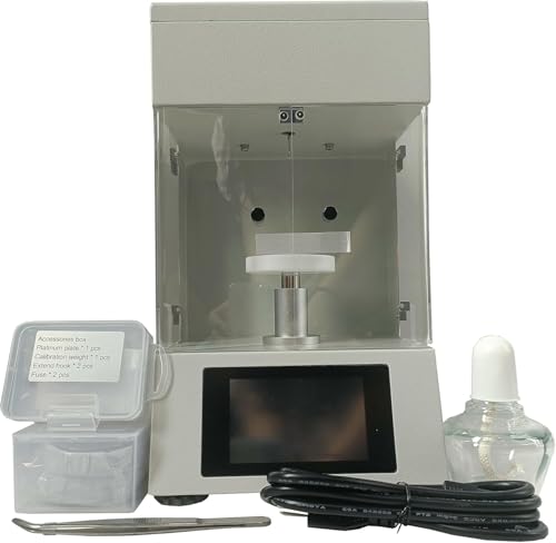 VTSYIQI Automatic Liquid Surface Tensiometer Du Nouy Tensiometer Automatic Interfacial Tension Meter Tester With Platinum Plate Method Accuracy 0.01mN/m Measuring Range 0 to 1000mN/m