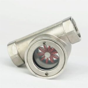 3/4" BSPP Female SS304 Stainless Steel Glass Window Sight Flow Indicator with Impeller 2.5 Mpa