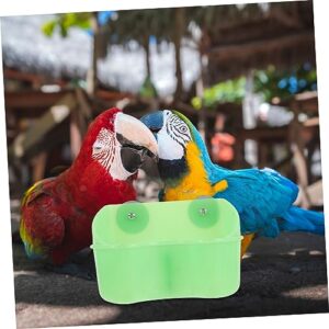 BESPORTBLE Box Bird Food Box Bird Cage Bird Feeders Pet Supplies Bird Food Dispenser Convenient Bird Feeder Bird Feeding Cup Bird Food Bowl Parrot Food Container Plastic Light Green