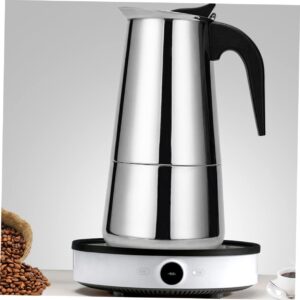 CRAFTHROU Coffee Pot Stainless Tea Kettle Classic Cafe Manual Coffee Maker Electric Tea Pots Espresso Machine Cafeteras Expresso Pouring Kettle Portable Pot Silver Stainless Steel