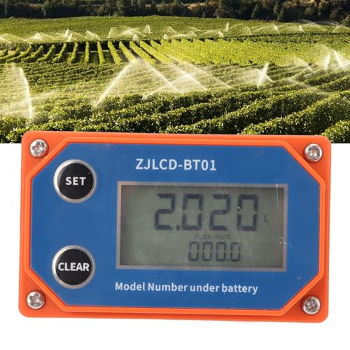 2Pcs Water Flowmeter LCD Display Digital Flowmeter Stainless Steel for Farmland Irrigation Water Plant