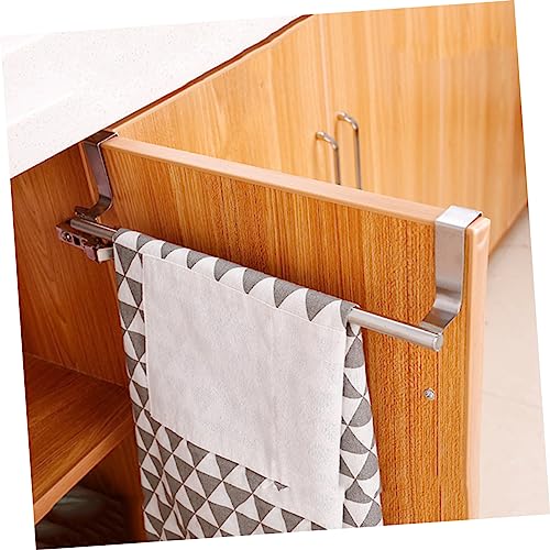 Anneome Traceless Towel Shelf Cabinet Towel Holder Easy Installation Towel Rack Single-bar Towel Rack Seamless Towel Rack Sturdy Towel Rack Hanger Kitchen Towel Bar Silver