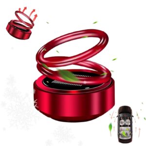 portable kinetics molecular heater, 2025 new portable kinetics heater solar rotating double ring suspension car aromatherapy ornament, for car kinetics molecular auto accessories (red)