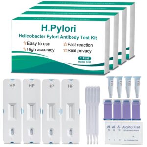 h pylori test kit, helicobacter pylori test kits at home, 4 tests h. pylori test h-pylori self-test for home use, results in 10-15 minutes