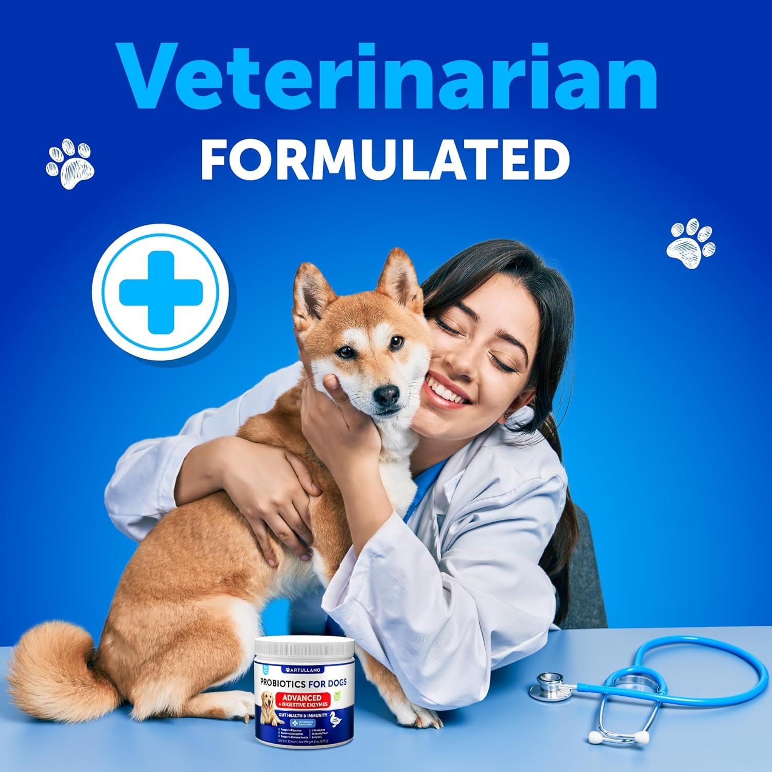 Probiotics for Dogs, Chews for Dogs - Probiotics & Prebiotic & Enzymes - Supports Digestion