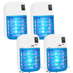 4pack bug zapper indoor plug in electronic mosquitoes trap zapper with blue lights electric portable home insects zapper for home,kitchen,bedroom,living room,baby room,office