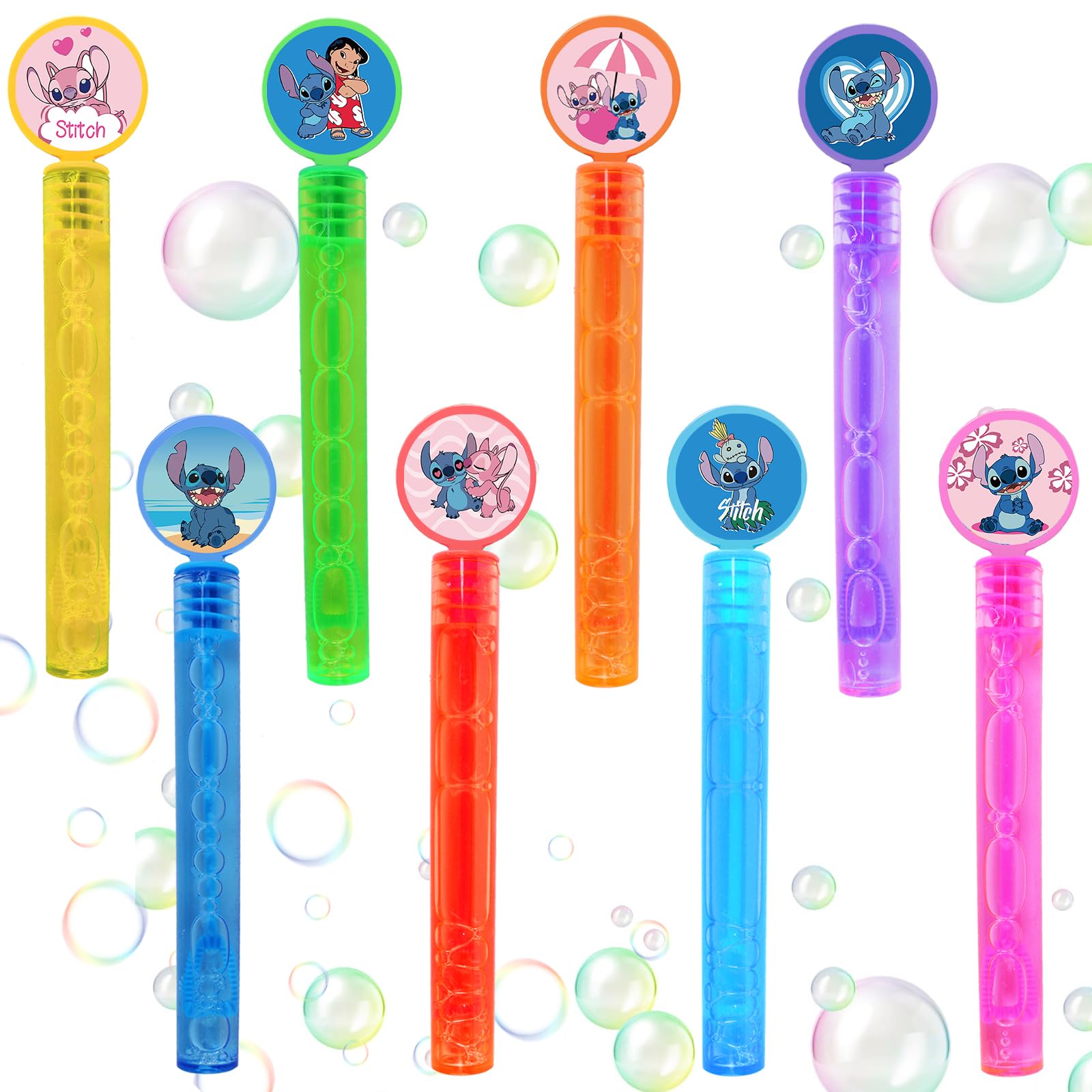 48 Piece Stitch Bubble Wand for Kids(8 Style),Cute Stitch Bubble Wand Great for Stitch Theme Birthday Party Supplies