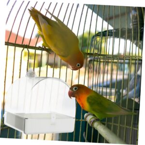 BESPORTBLE Parrot Bath Tub Birdie Small Bird Showering Basin Birds Supply Small Bird Showering Cube Bird Bathing Basin Bird Bath Basin Bird Cage Bathtub Bird Bath Cube Bird Bathtub Abs White