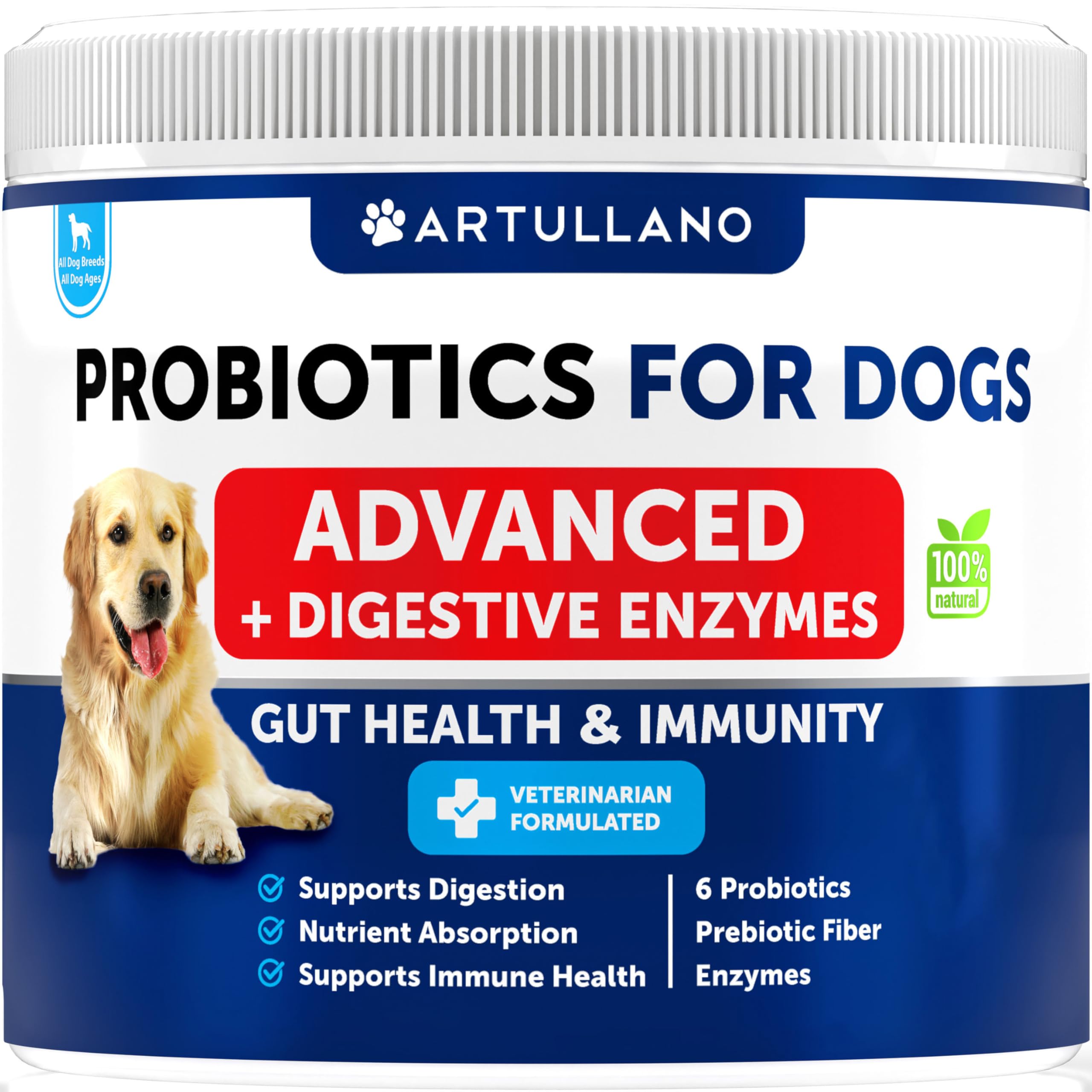 Probiotics for Dogs, Chews for Dogs - Probiotics & Prebiotic & Enzymes - Supports Digestion