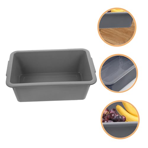 CHILDWEET 3pcs Restaurant Bowl Storage Box Rectangle Utility Dish Tub Dishpan Basin Tub Wash Basin Tub Utility Tub Washing Basin Tub Meat Prep Tub Storage Bins Multipurpose Bus Tub Grey Pp