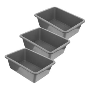 childweet 3pcs restaurant bowl storage box rectangle utility dish tub dishpan basin tub wash basin tub utility tub washing basin tub meat prep tub storage bins multipurpose bus tub grey pp