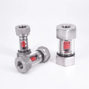 1/4" 3/8" 1/2" 3/4" 1" BSPT Female in-Line 304 Stainless Steel Window Sight Flow Indicator with Impelle(Normal Body,1")