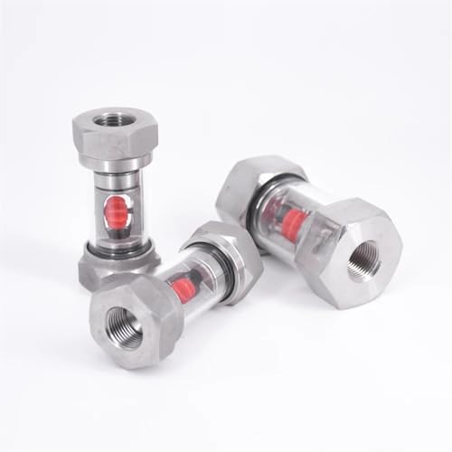 1/4" 3/8" 1/2" 3/4" 1" BSPT Female in-Line 304 Stainless Steel Window Sight Flow Indicator with Impelle(Normal Body,1")