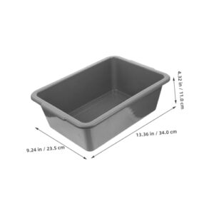 CHILDWEET 3pcs Restaurant Bowl Storage Box Rectangle Utility Dish Tub Dishpan Basin Tub Wash Basin Tub Utility Tub Washing Basin Tub Meat Prep Tub Storage Bins Multipurpose Bus Tub Grey Pp