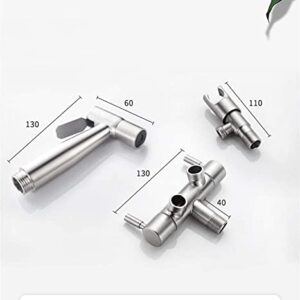 JIYTG Wall Bracket Hose Set 304 Stainless Steel Bidet Sprayer Toilet Partner high Pressure Spray Gun Flushing Set