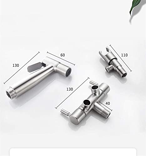 JIYTG Wall Bracket Hose Set 304 Stainless Steel Bidet Sprayer Toilet Partner high Pressure Spray Gun Flushing Set