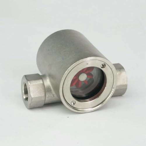 3/8" BSPP Female SS304 Stainless Steel Window Glass Sight Flow Indicator with Impeller 2.5 Mpa