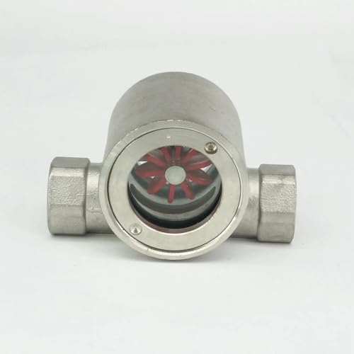 3/8" BSPP Female SS304 Stainless Steel Window Glass Sight Flow Indicator with Impeller 2.5 Mpa