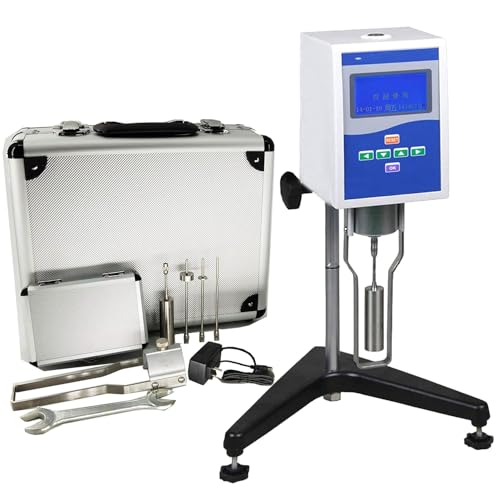 VTSYIQI Viscometer Rotational Viscometer Digital Rotary Viscometer Fluidimeter with Range 1~100000mPa.s with 4 Rotor Viscosity Measurement RS232 Interface Temperature Display Sensor