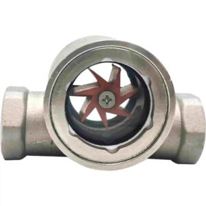 2" BSPP Female 304 Stainless Steel Window Sight Flow Indicator with Impeller 2.5 Mpa