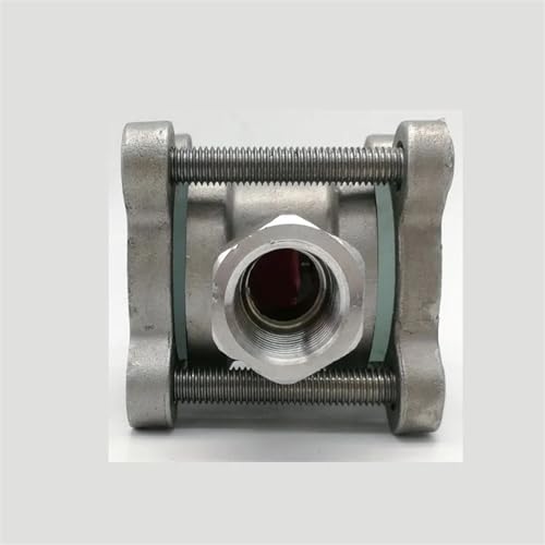 1/2" 3/4" 1" 1-1/4" 1-1/2" 2" BSPT Female 304 Stainless Window Sight Glass Flow Indicator with Impeller Water Oil(1-1/2")