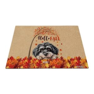 neequ personalized hello fall maple leaves door mat havanese dog autumn decoration doormat home entrance way floor mat 23.6x35.4 inch