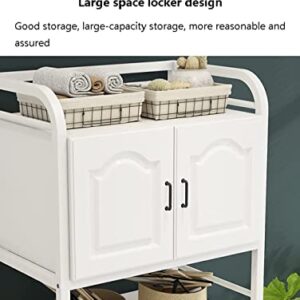 ZXXHNNAIH Large Capacity Toilet Shelf, Clamshell Cabinets Save Space Drum Floorstand Storage Corner Commode Shelf, White Toilet Rack