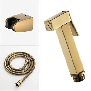 jiytg toilet hose bidet sprayer toilet sprayer kit personal sanitary shower set square copper titanium gold toilet bidet toilet wash spray gun set