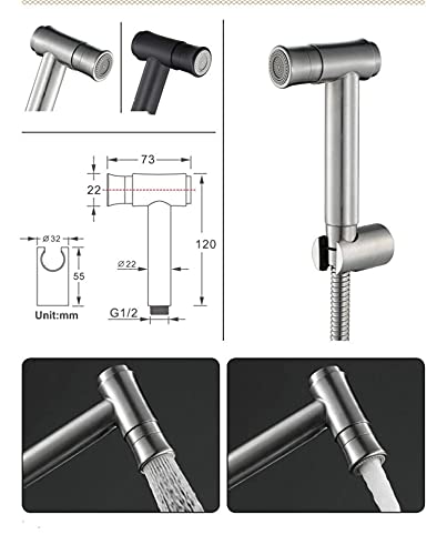 JIYTG Bidet Toilet Spray Kit Multi Function Spray Gun Set Stainless Steel Free Press Type Bidet