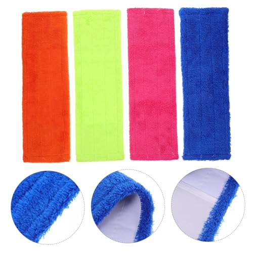 Healeved 4pcs Mop Replacement Cloth Reusable Mop Pads Commercial Cleaning Refills Mop Filling Pad Replacement Mop Pad Floor Cleaner Mop Mats Clean Mop Pad Mop Pads Coral Fleece