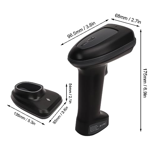 NDNCZDHC Barcode Scanner with Base, 2.4G Bluetooth Bar Code Reader QR Code Scanner for Warehouse, Library, Supermarket