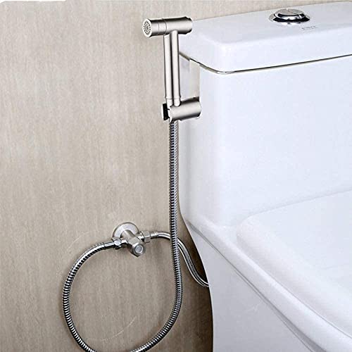 JIYTG Bidet Portable Travel Bidet Sprayer Connects to Faucet Mixer Tap 304 Stainless Steel Toilet Spray Gun Set Small Shower Dual Mode Toilet Showerheads